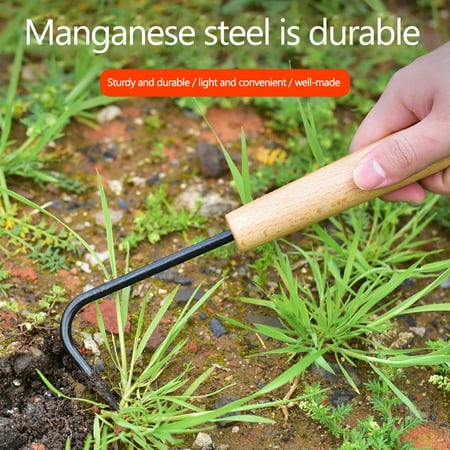 Garden Weeding Hook Manual Weeder with Wooden Handle Outdoor Digging ...