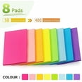 Tekola Sticky Notes 3x5 inch Bright Colors Self-Stick Pads 8 Packs 400 ...