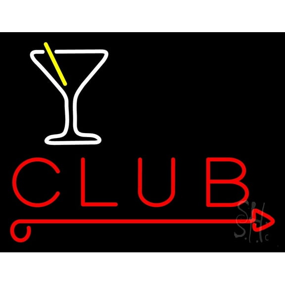 Cocktail Glass LED Neon Sign24 x 24 - inches, Clear Edge Cut Acrylic ...