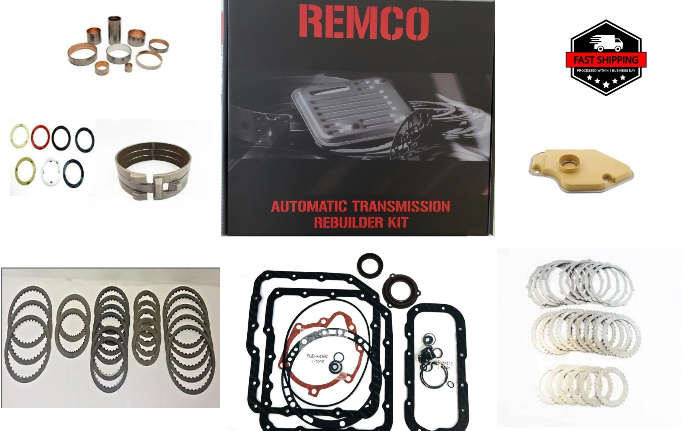 DELUXE REBUILDER KIT W/FRICTIONS/STEELS/BANDS/WASHER/BUSHING/FILTER ...