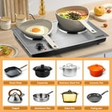 Cusimax Small Counter Stove, 1800W Dual Burner, Modern Stainless ...