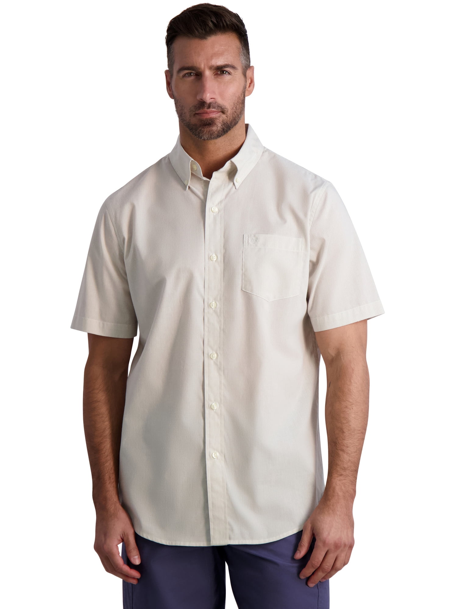Chaps Men's Short Sleeve Stretch Woven Shirt, Sizes XS-4XB - Walmart.com