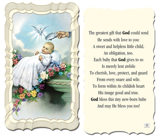Baptism Catholic Prayer Holy Card with Prayer on Back, Pack of 50 ...