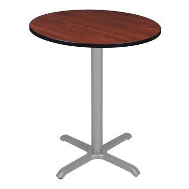 Regency Via Cafe High 36" Round X-Base Table- Mahogany/Grey - Walmart.com