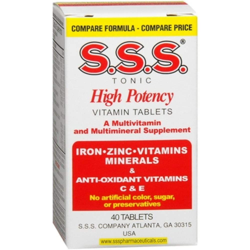 SSS SSS Tonic Vitamin Tablets, 40 ea - Walmart.com - Walmart.com