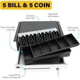 Stainless Steel Front Heavy Duty Black Pos Cash Drawer With 5bill