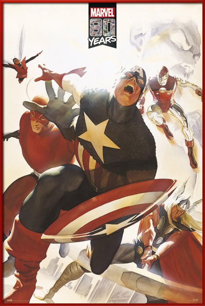 The Avengers - Framed Marvel Comics Poster (Thor & Captain America ...