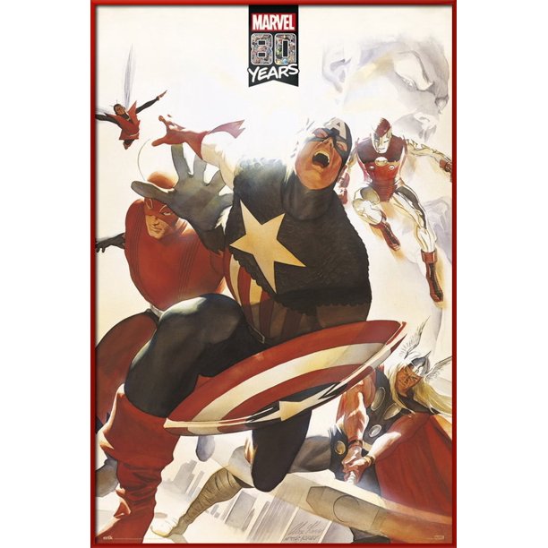 The Avengers - Framed Marvel Comics Poster (Thor & Captain America ...