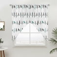 Birds on the Wire Teal Grey Swag Valances for Windows 36 inches Long ...