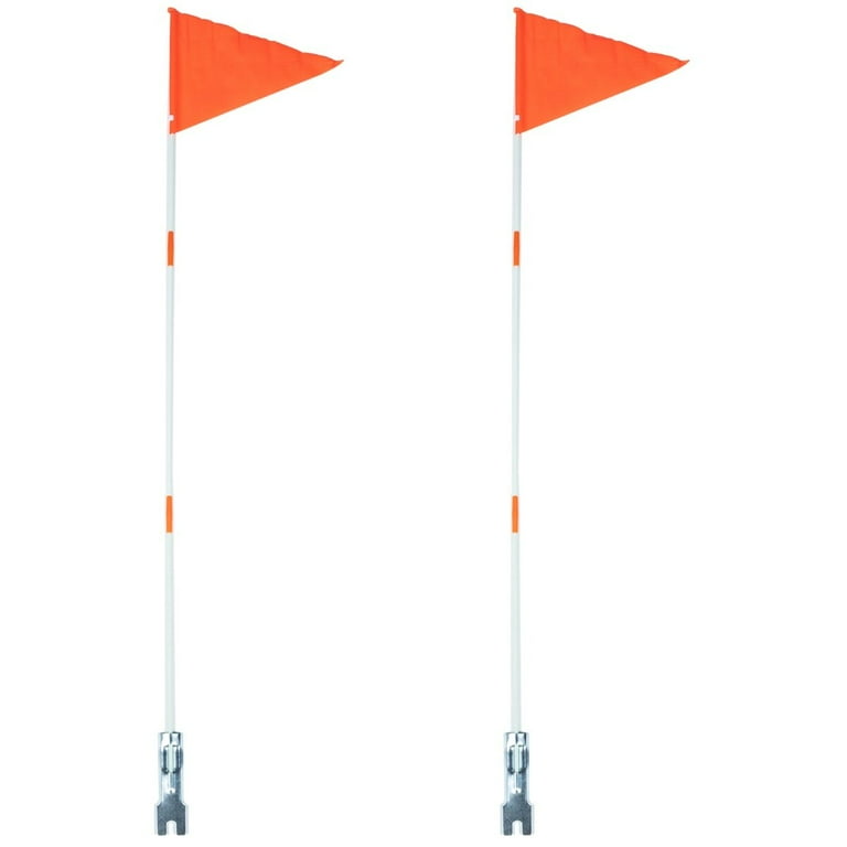 2X Safety Flag 4 Bike Flags with Pole Safety Fiberglass Pole ATV Flag Golf Cart