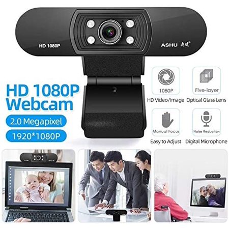 Dnyker 1080P HD USB Desktop Webcam, Camera with Microphone,Clip-on 2.0 ...