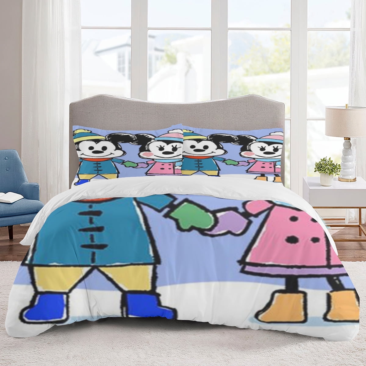 Mickey Mouse Bedding Sets Cartoon Duvet Cover Lightweight 3 Piece Bet ...