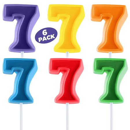 HTOOQ Number Seven Lollipops HTOOQ Pack of 6 Large Number Shaped Number ...