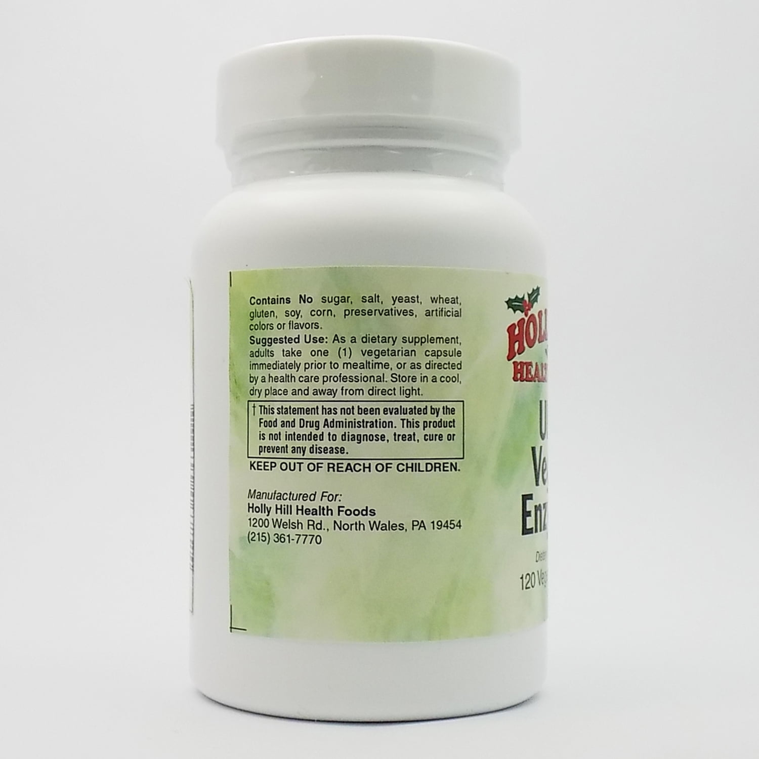 Holly Hill Health Foods, Ultra Veggie Enzymes, 120 Vegetarian Capsules