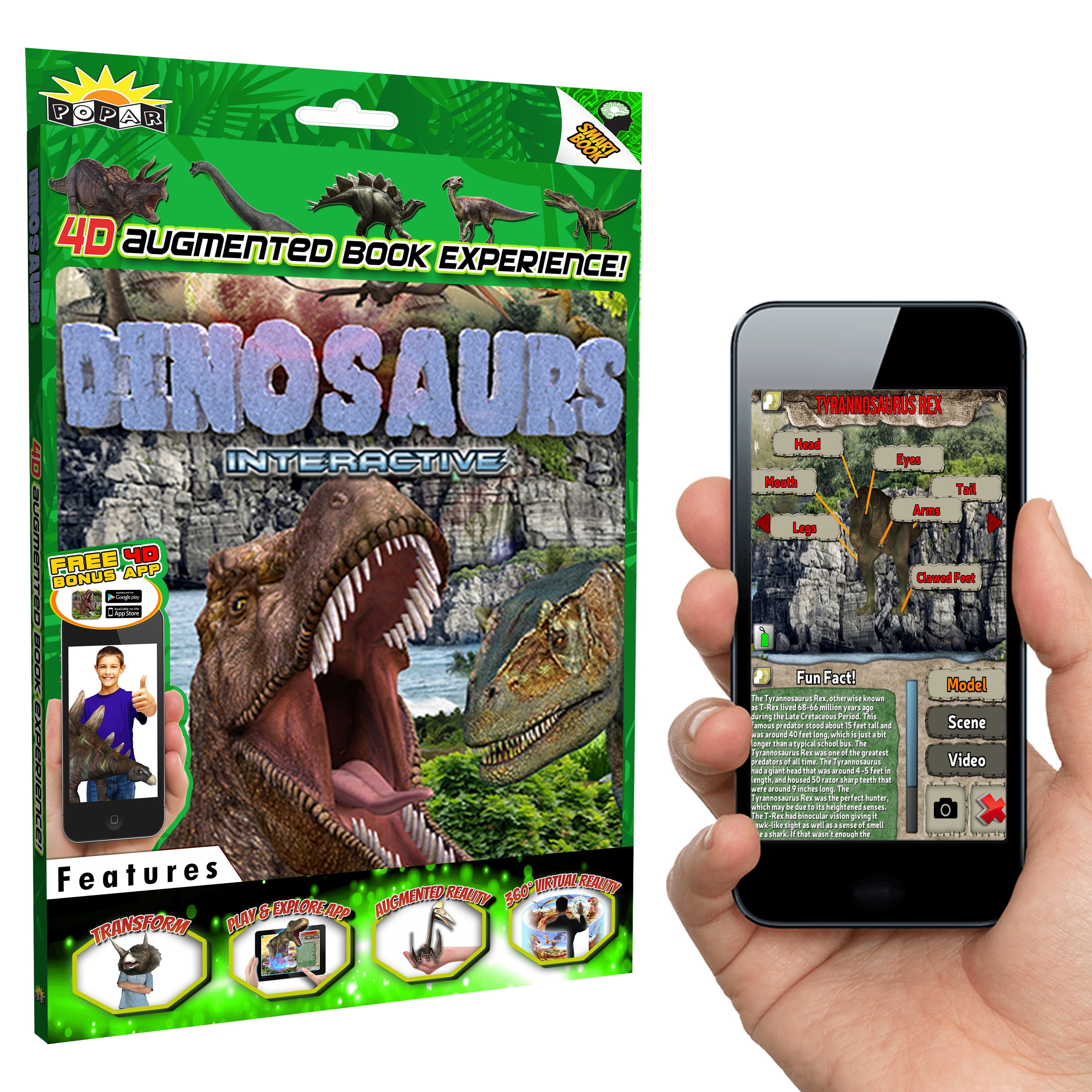 Dinosaurs Interactive Smart Book and 4D Educational App - Walmart.com