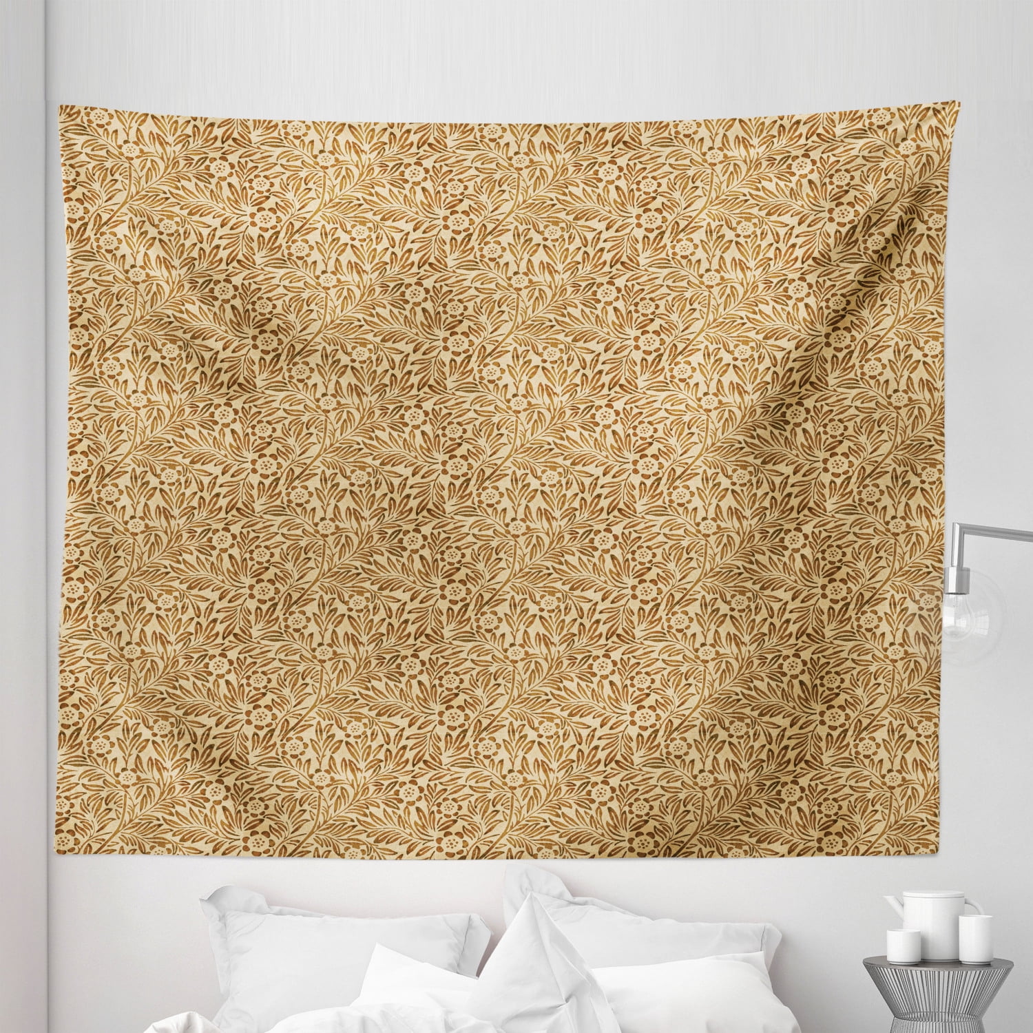 Retro Tapestry, Retro Weathered Watercolor Effect Print with Abstract ...