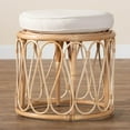 bali & pari Hachiro Boho Ottoman Footstool, Natural Rattan, Natural ...
