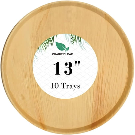 Di po able Palm Leaf Like Large Bamboo Round Platt S ving Tray | All ...