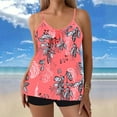 2 Piece Womens Tankini Floral Print Swimsuit Set Tankini Bathing Suit ...