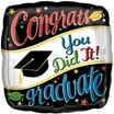Anagram 8" Burgundy Graduation Standard Round Shape Mylar Foil Balloon ...