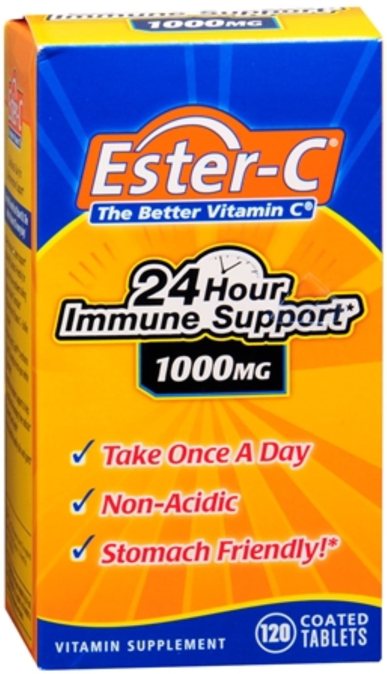 Ester-C 1000 mg Coated Tablets 120 Tablets (Pack of 2) - Walmart.com