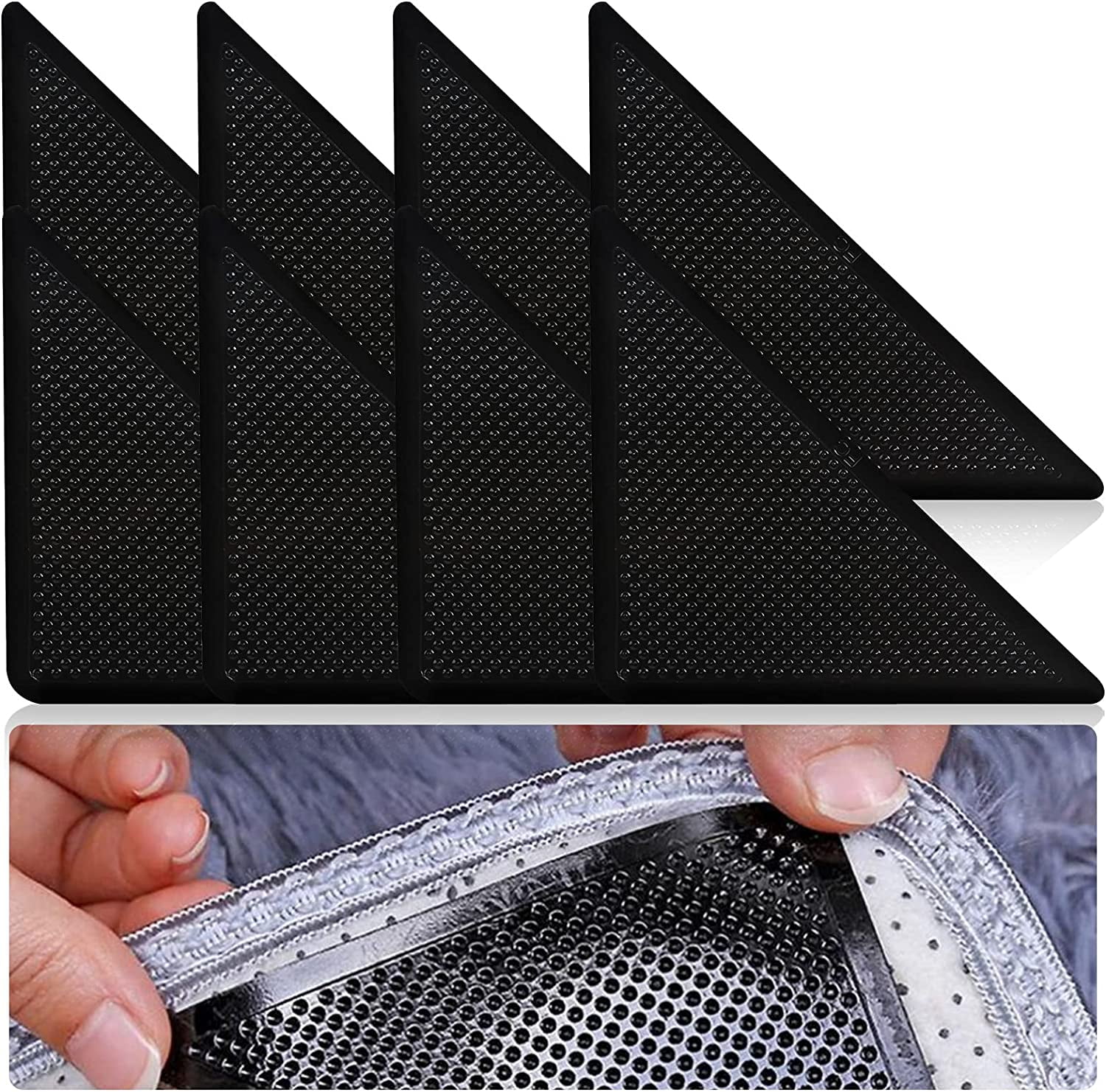 8 Pcs Rug Grippers, Anti Slip Rug Tape Reusable Washable Carpet ...