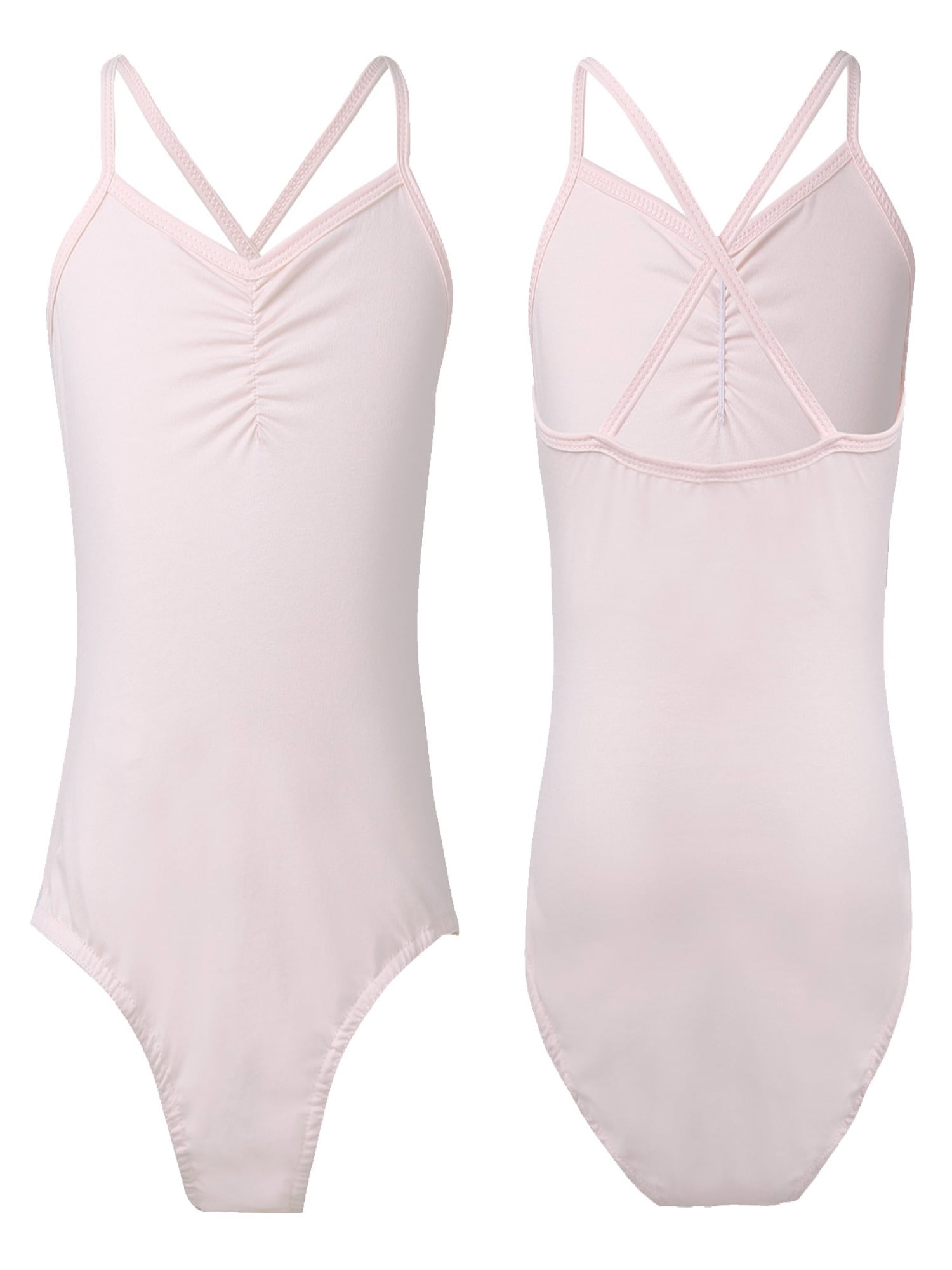 Alvivi Girls One-Piece Ballet Dance Leotard Criss Cross Spaghetti Strap ...