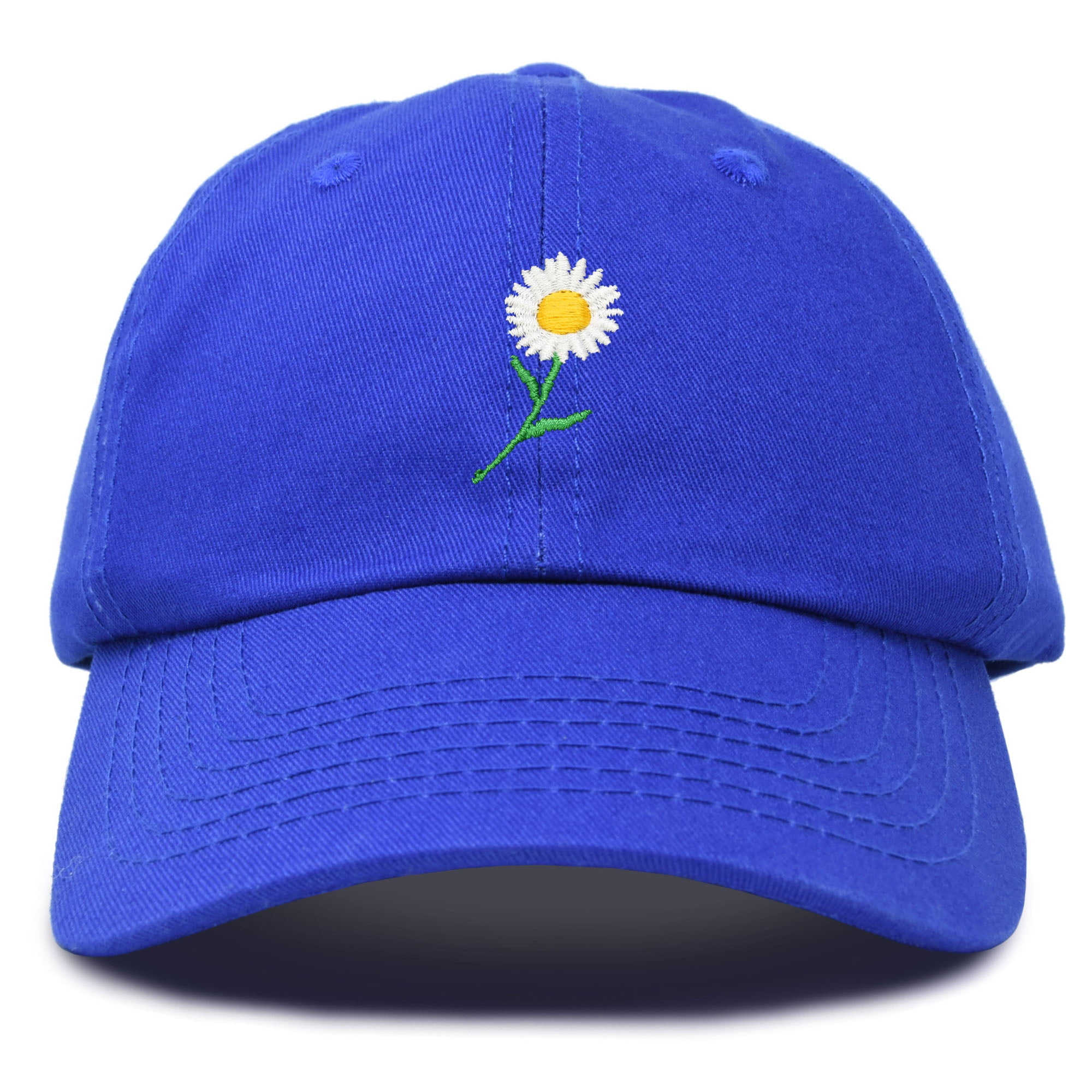 DALIX Daisy Flower Hat Womens Floral Baseball Cap in Royal Blue ...