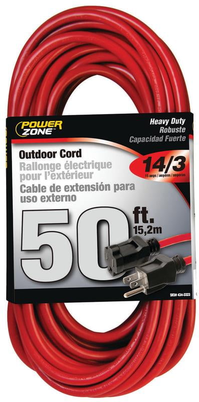 Powerzone ORK506730 SJTW Heavy Duty Extension Cord, 14/3, 50 ft, Double ...