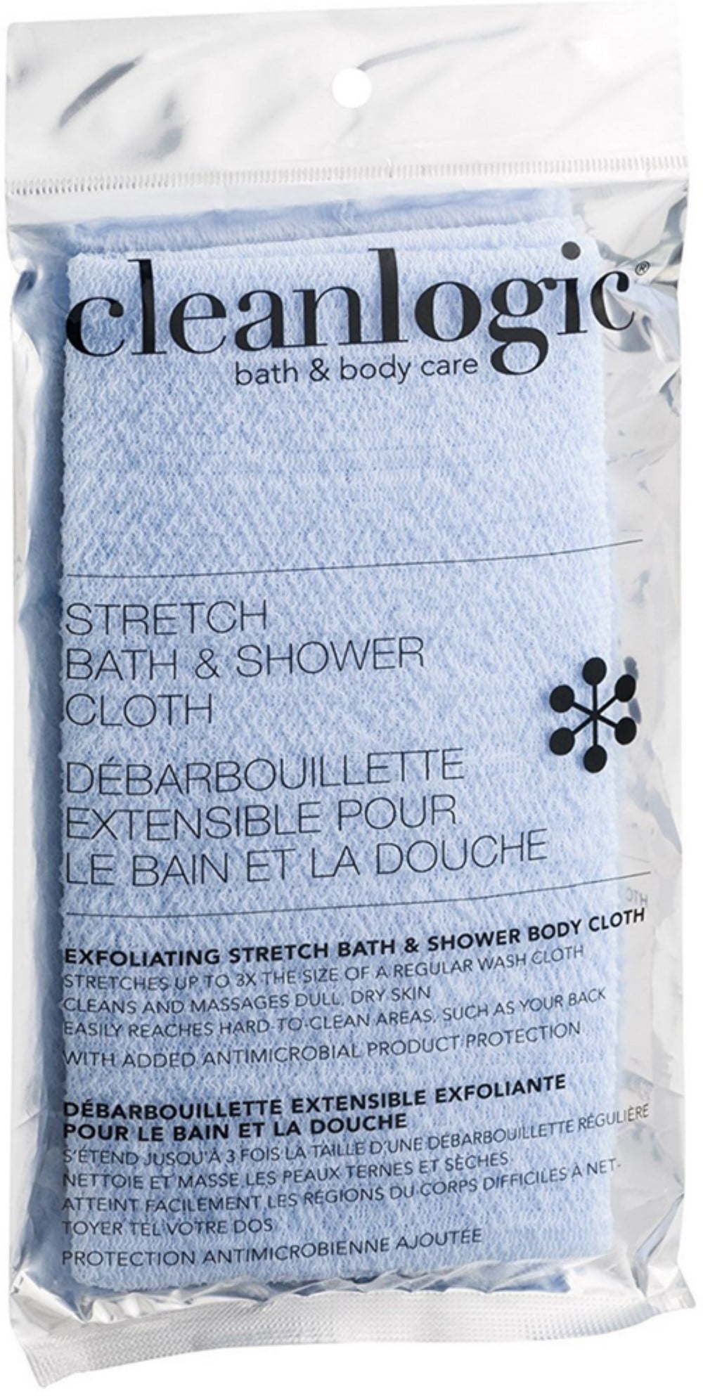 3 Pack - Clean Logic Stretch Bath & Shower Cloth, Colors May Vary 1 ea ...