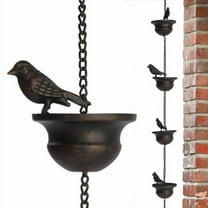 Rain Chains for Gutters Mobile Birds on Cups Rain Chimes 7.8Ft Rain ...