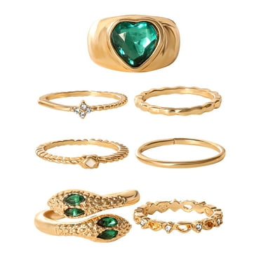 Jessica Simpson Faux Turquoise Stone Ring Set, Set of 2 - Walmart.com
