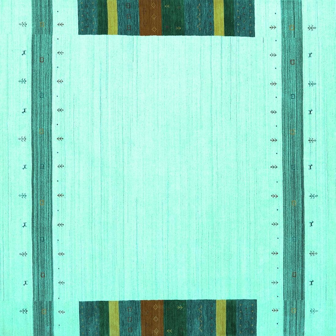 Ahgly Company Indoor Square Solid Turquoise Blue Modern Area Rugs, 6 ...