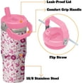 30oz Breast Cancer Awareness Tumbler with Handle and Straw for Women ...
