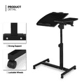 MoNiBloom Adjustable Mobile Computer Desk, Sit-Stand Table with Wheels ...