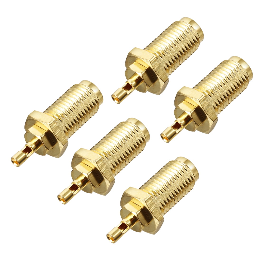 5 Pcs Gold Tone SMA Female Bulkhead Jack RF Coaxial Coax Adapter ...