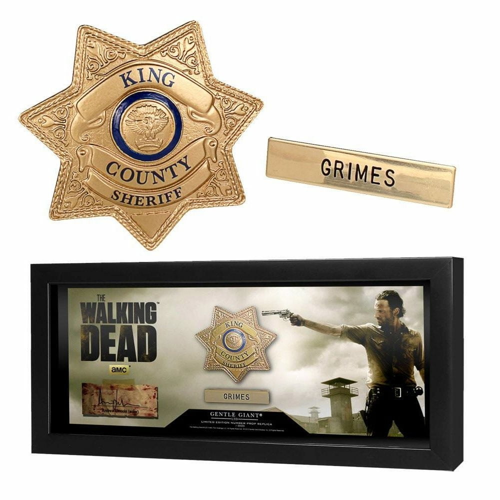 The Walking Dead Sheriff Rick Grimes Badge and Name Tag Prop Replica ...