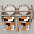 1 Pack Abstract Art Kitchen Towels Orange Black Gray Splice Decorative ...