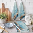 4 Pack Summer Ocean Kitchen Towels Watercolor Starfish Shell Linen ...