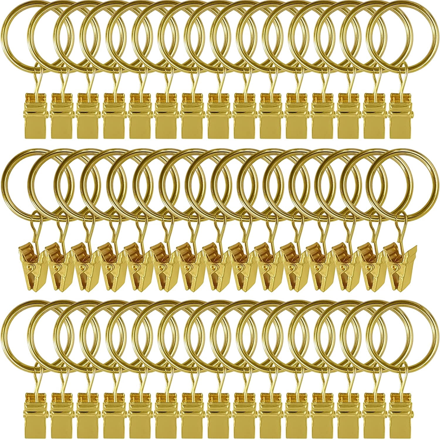 44 Pack Metal Curtain Rings with Clips, Curtain Hangers Clips, Drapery ...
