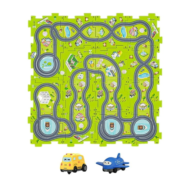 Track Puzzle Boards Jigsaw Rail Car Building Toys for Boy Toddlers ...