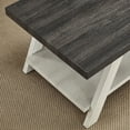 LIANGKA Athens Contemporary Weathered Charcoal and Beige Wood Shelf ...