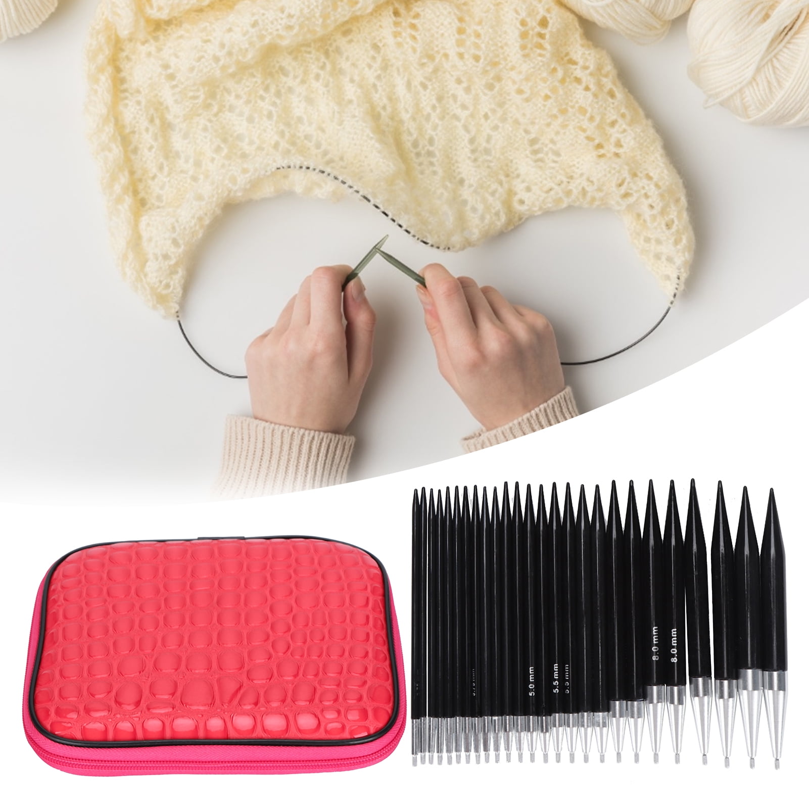 ACOUTO Sweater Needles, Knitting Needles Set Interchangeable Portable ...