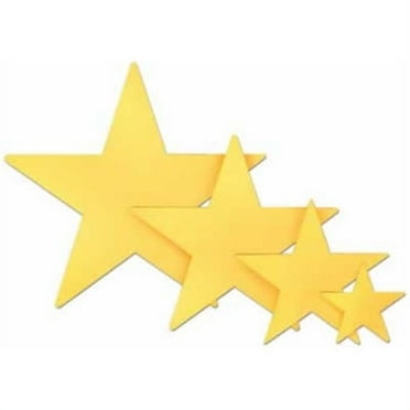 Club Pack of 144 Metallic Gold Star Cutout Decoration Silhouettes 3.75 ...