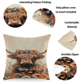 ADECORIVY Highland Cattle Pillow Cover 18x18 Inch Throw Pillow Soft ...