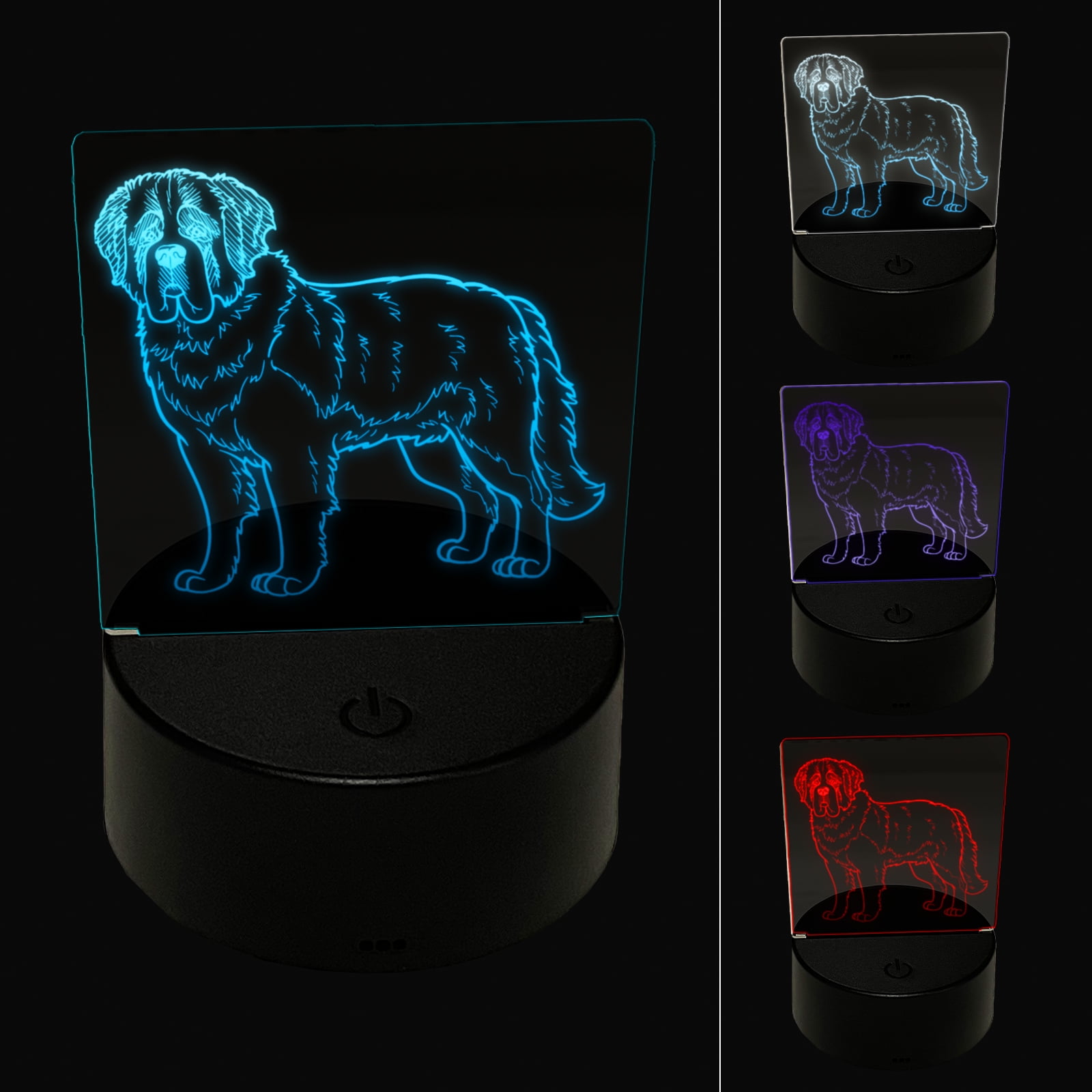 Gentle St. Bernard Pet Dog LED Night Light Sign 3D Illusion Desk ...