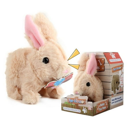 Bkuxy Gift for Kids Plush Bunny Battery Operated Hopping Rabbit ...
