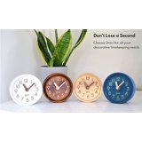 Driini Wooden Analog Desk Clock – Easy to Read; Silent Sweep Table ...
