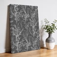 Dark Grey Canvas Wall Art for Living Room, White Tree Branch Botanical ...