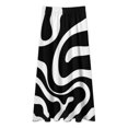 Abstract Black White Swirl Art Women High Waist Midi Skirt Elegant Midi ...